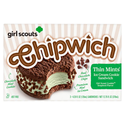 Chipwich The Original Mint Chocolate Chip Ice Cream Sandwich, 4.25 fl ...