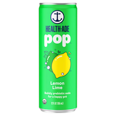 HEALTH-ADE pop Lemon Lime Prebiotic Soda, 355 ml