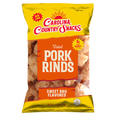 Carolina Country Snacks Sweet BBQ Flavored Fried Pork Rinds, 3.25 oz ...
