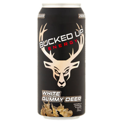 Bucked Up White Gummy Deer Energy Drink, 16 fl oz - The Fresh Grocer