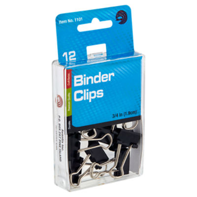 Ava 3/4 in Binder Clips, 12 count - The Fresh Grocer