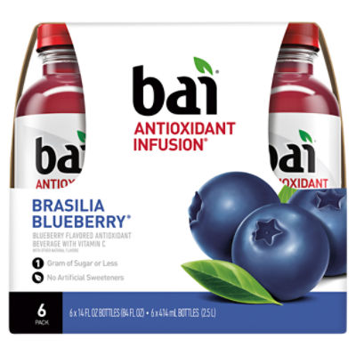 Bai Brasilia Blueberry, Antioxidant Infused Beverage, 14 Fl Oz Bottles ...