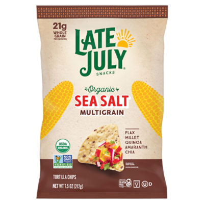 LATE JULY SNACKS Multigrain Sea Salt Tortilla Chips, 7.5 oz - ShopRite