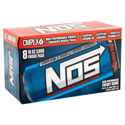 NOS High Performance Energy Drink Fridge Pack, 16 fl oz, 8 count - ShopRite