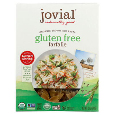 Jovial 100% Organic Brown Rice Gluten Free Farfalle Pasta, 12 oz - Gourmet