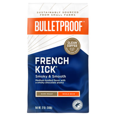 Bulletproof French Kick Dark Roast Whole Bean Coffee, 12 oz