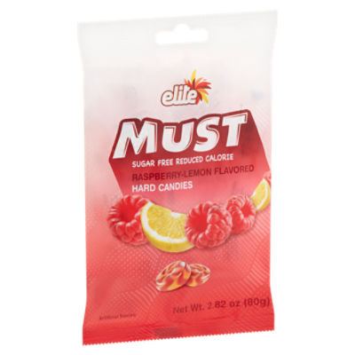 Elite Must Raspberry-Lemon Flavored Sugar Free Hard Candies, 2.82 oz