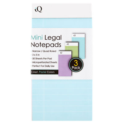 iQ Mini Legal Notepads, 3 count