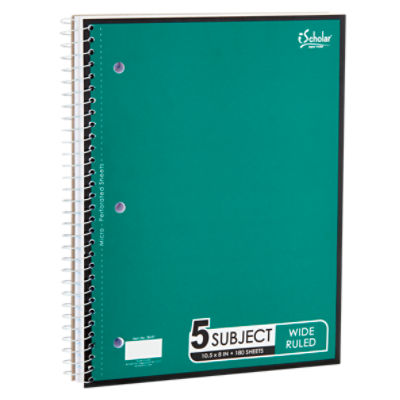 iScholar New York Wide Ruled 5 Subject Sheets, 180 count