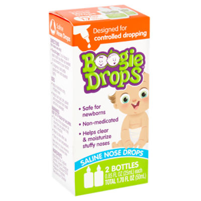 Boogie Drops Saline Nose Drops Twin Pack, 0.85 fl oz, 2 count