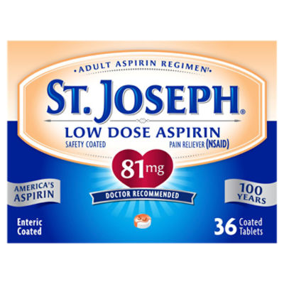 St. Joseph Low Dose Aspirin Coated Tablets, 81 mg, 36 count - The Fresh ...