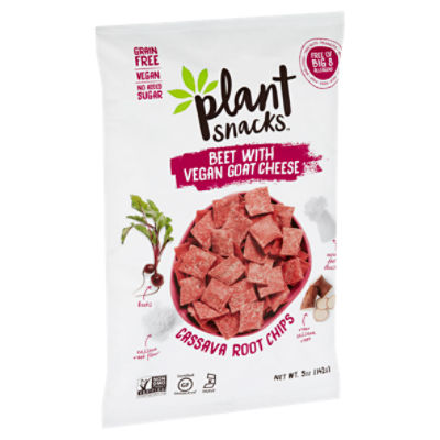 Plant Snacks Beet with Vegan Goat Cheese Cassava Root Chips, 5 oz