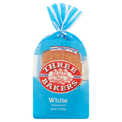 Three Bakers White Whole Grain Bread, 17 oz