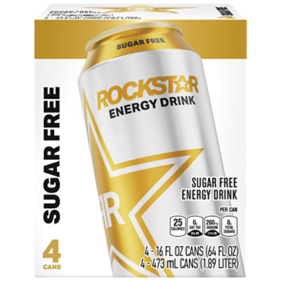 Rockstar Sugar Free Energy Drink, 16 Fl Oz, 4 Count - ShopRite
