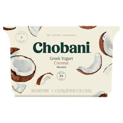 Chobani® Low-Fat Greek Yogurt Coconut Blended 5.3oz 4-pack - The Fresh ...