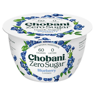 Chobani Zero Sugar Nonfat Greek Blueberry Flavored Yogurt 5.3 oz - Gourmet