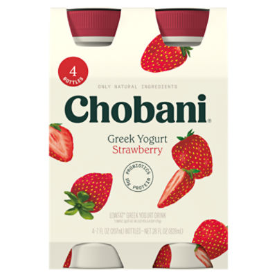 Chobani Strawberry Greek Yogurt Drink 7 Fl Oz 4 Count Fairway