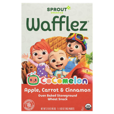 Sprout Organics Wafflez Apple Carrot & Cinnamon Oven Baked Stoneground ...