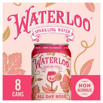 Waterloo All Day Rosé Sparkling Water, 12 fl oz, 8 count - Fairway