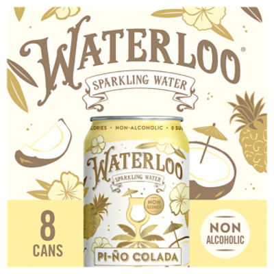 Waterloo Pi-Ño Colada Sparkling Water, 12 fl oz, 8 count - Fairway