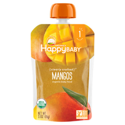 Happy Baby Organics Clearly Crafted Stage 1 Mangos Pouch 3.5 oz UNIT ...