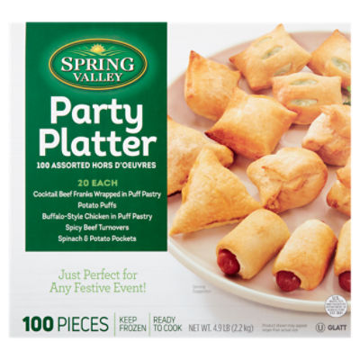 Spring Valley Party Platter Assorted Hors d'Oeuvres, 100 count, 4.9 lb ...