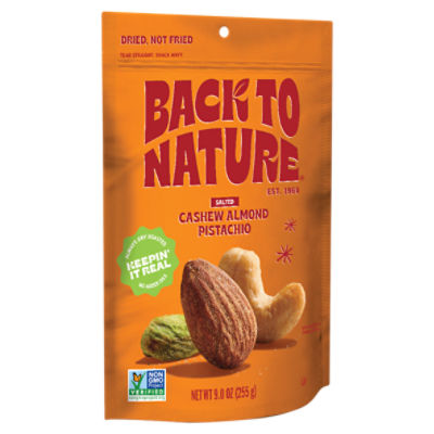 Back to Nature Cashew Almond Pistacho Plant Based Snacks, 9 oz