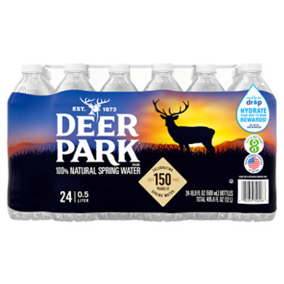 DEER PARK Brand 100% Natural Spring Water, 16.9-ounce plastic bottles ...