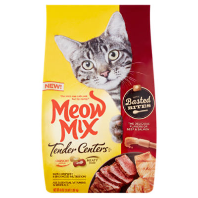 Meow Mix Tender Centers Beef & Salmon with Basted Bites Cat Food, 48 oz ...