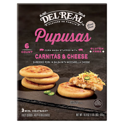 Del Real Foods Street Food Corn Masa Stuffed with Carnitas and Cheese ...