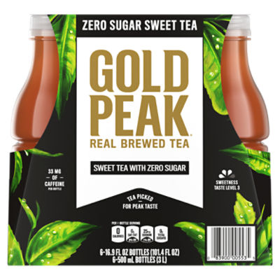 Gold Peak Zero Sugar Sweet Tea Bottles, 16.9 fl oz, 6 Pack - ShopRite