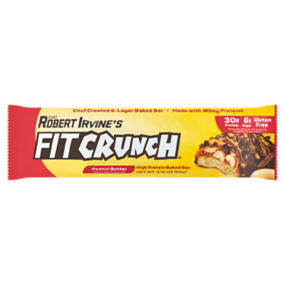 Chef Robert Irvine's Fit Crunch Peanut Butter High Protein Baked Bar, 3 ...