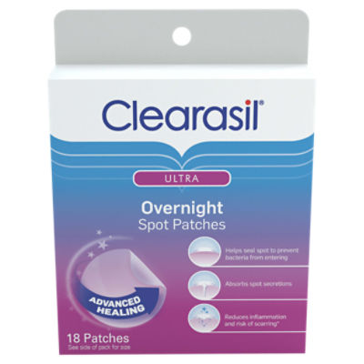 Clearasil Ultra Overnight Spot Patches, 18 count - ShopRite