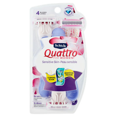 Schick Quattro for Women Sensitive Skin Disposable Razors, 3 count ...