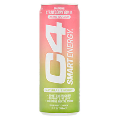 C4 Smart Energy Zero Sugar Strawberry Guava Sparkling Energy Drink, 12 fl oz - ShopRite