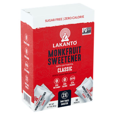 Lakanto Classic Monkfruit Sweetener with Erythritol, 30 count, 3.17 oz