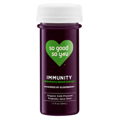 So Good So You Immunity Elderberry Blood Orange Probiotic Juice Shot, 1 ...