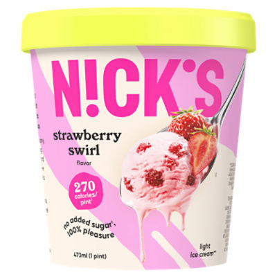 N!ck's Strawbär Swirl Swedish-Style Light Ice Cream, 1 pint - ShopRite
