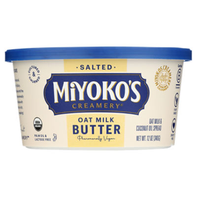 Miyoko's Creamery Salted Oat Milk Butter, 12 oz - Fairway