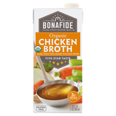 Bonafide Provisions Organic Chicken Broth, 32 fl oz