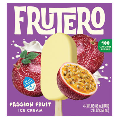 Frutero Creamy Passion Fruit Ice Cream Bars, 2.5 oz, 4 count - Fairway