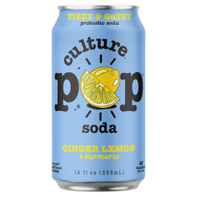 Culture Pop Ginger Lemon & Turmeric Soda , 12 fl oz - Fairway
