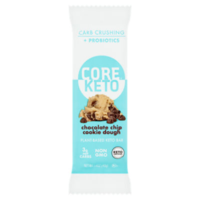 Core Keto Chocolate Chip Cookie Dough Plant-Based Keto Bar, 1.4 oz ...