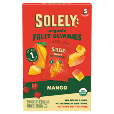 Solely Organic Mango Whole Fruit Gummies, 0.7 oz, 5 count