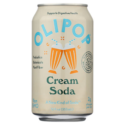 OLIPOP Cream Soda, A New Kind of Soda 12 fl oz