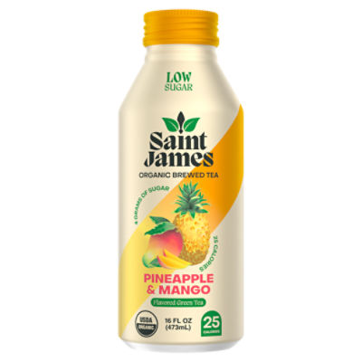 Saint James Organic Pineapple & Mango Flavored Green Tea, 16.9 fl oz ...