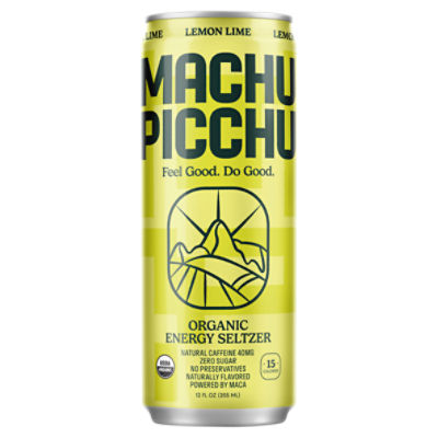 Machu Picchu Lemon Lime Organic Energy Seltzer, 12 fl oz - Fairway