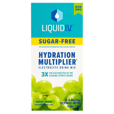 Liquid I.V. Hydration Multiplier Sugar-Free Green Grape Electrolyte ...