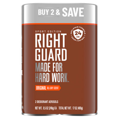 Right Guard Sport Edition Original All-Day Scent Deodorant Aerosols, 8. ...