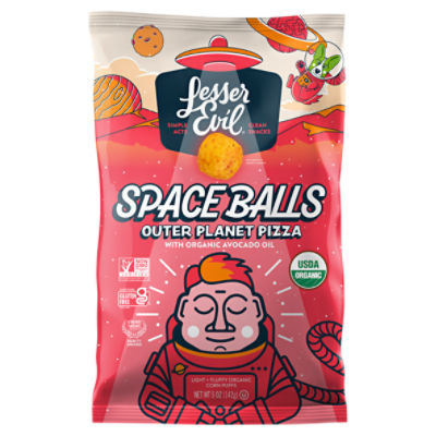 Lesser Evil Organic Outer Planet Pizza Space Balls Corn Puffs, 5 oz ...